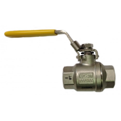 Type 316 Stainless Steel Ball Valve 2-1/2 NPT 2 Piece Full Port